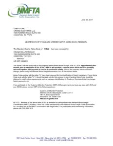 32g – Crane Solutions Certificate of SCAC Assignment – Crane Solutions